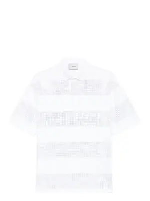 Coperni Crystal-striped Polo Shirt - White