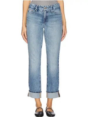GOOD AMERICAN Mid Rise Classic Cuffed Jeans