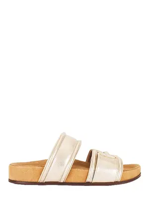 Sam Edelman Rowan Metallic Slides - Gold Leaf