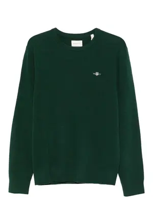 Gant Fine-knit Crew Neck Sweater - Green