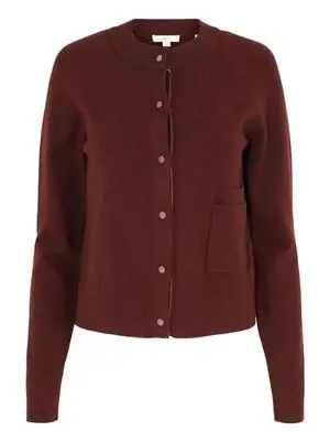 Vince Velvet-trim Cardigan - Red