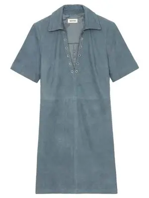 Zadig&Voltaire Leather Mini Dress - Blue