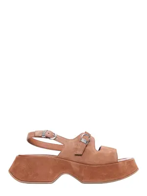 VIC MATIE 60mm Suede Sandals - Brown