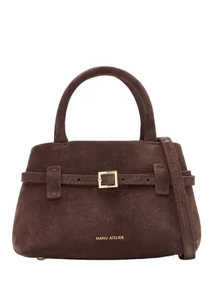 Manu Atelier Leather Tote Bag - Brown