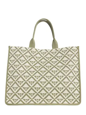Harrods Harrods Geometric Patterned Tote Bag Green