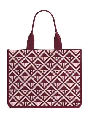 Harrods Harrods Geometric Tote Bag Burgundy