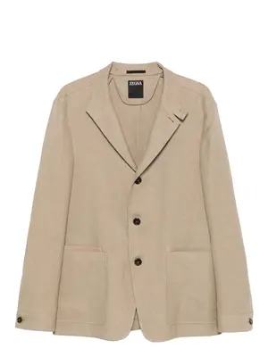 Zegna Single-breasted Jacket - Neutrals
