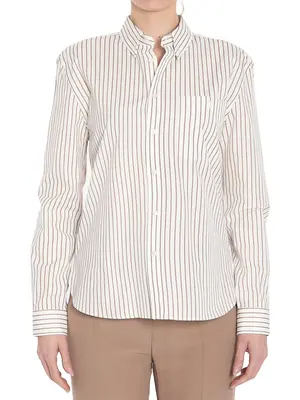 Saint Laurent Striped Shirt - Neutrals