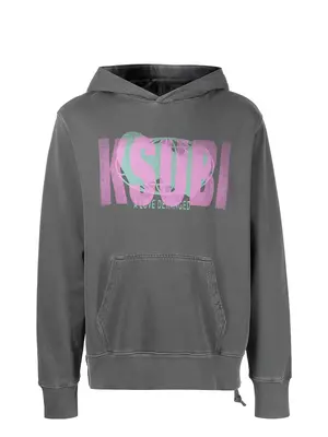Ksubi Deranged Kash Logo-print Hoodie - Charcoal Grey