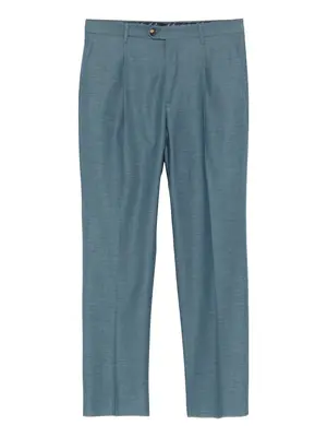 Etro Pleated Tapered Trousers - Blue