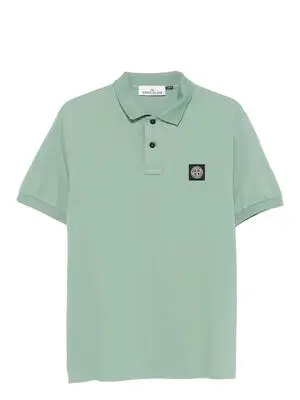 Stone Island Piqué-weave Polo Shirt - Green