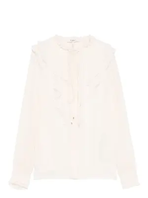 Chloé Ruffled Silk Blouse - Neutrals