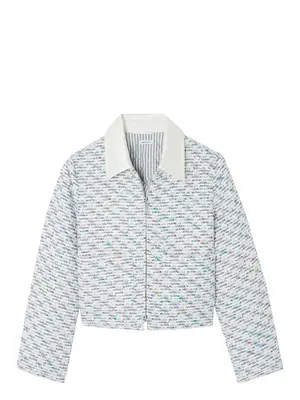 Thom Browne Silk-trimmed Sequined Tweed Down Jacket - Gray