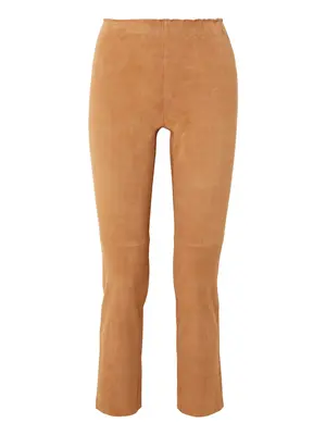 Stouls Jacky Cropped Stretch-suede Leggings - Brown