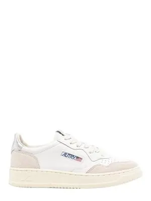 AUTRY Medalist Panelled Sneakers Leat/suede Wht/silver