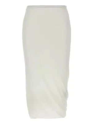 JIL SANDER Twisted Midi Skirt - White