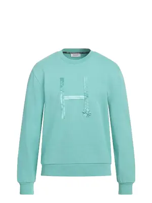 HERITAGE Solid Color Crewneck Sweatshirt - Green