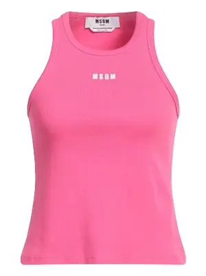 MSGM Tank Top Fuchsia Cotton, Elastane - Pink