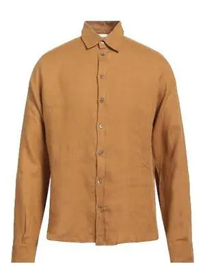 Alpha Studio Man Shirt Marigold Size 40 Linen Marigold