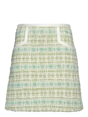 Sandro Tweed Mini Skirt - Blue