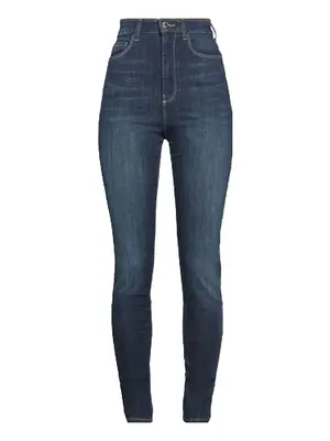 Emporio Armani Jeans With Leather Trims - Blue