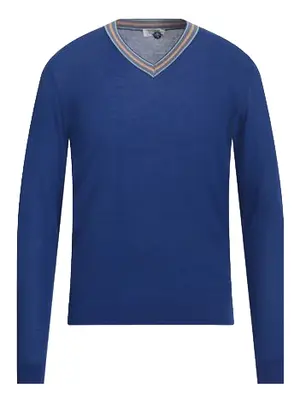 HERITAGE Knitted Cotton Sweater - Blue