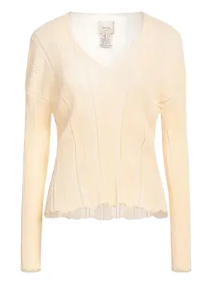 ALYSI Knitted V-neck Sweater - White