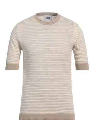 Alpha Studio Short Sleeve Sweater - Beige