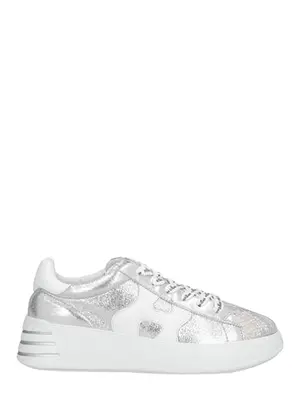 Hogan Leather Low-Top Sneakers Silver