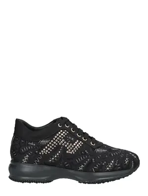 Hogan Embellished Lace-up Sneakers - Black