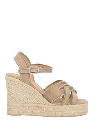 CastaÑer CASTAÑER Textile Fibers And Leather Wedge Espadrilles Beige