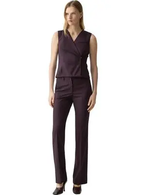 Theory Flared Good Wool Pant Dark Iris