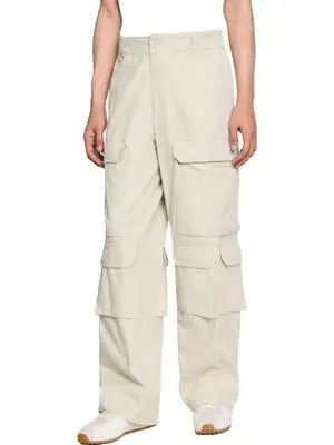 Sandro Grid-pattern Cargo Trousers - Aluminum
