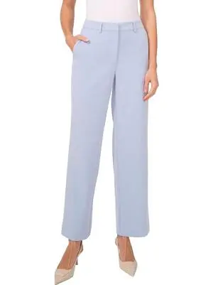 Halogen High Waist Straight Leg Trousers - Blue Fog