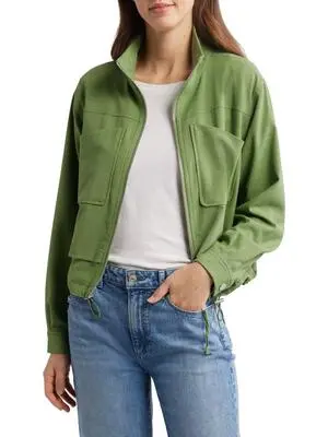 Wit & Wisdom Wit & Wisdom Double Layer Zip-Up Jacket Willow Green