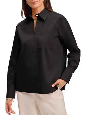 Foxcroft Foxcroft Bella Solid Popover Top Black