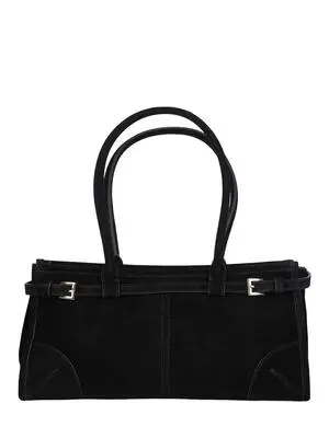 Jeffrey Campbell Jeffrey Campbell Pesky Leather Shoulder Bag Black Suede