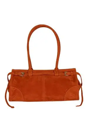 Jeffrey Campbell Pesky Leather Shoulder Bag - Bright Orange Suede