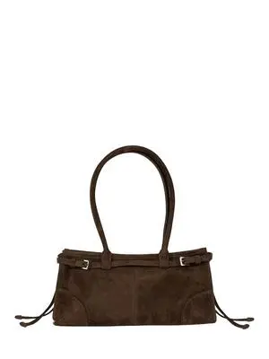 Jeffrey Campbell Pesky Leather Shoulder Bag - Brown Suede