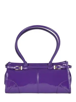 Jeffrey Campbell Pesky Leather Shoulder Bag - Purple Crinkle Patent