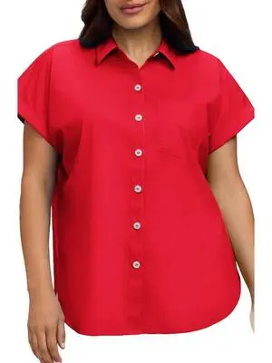 Foxcroft Abigail Short Sleeve Shirt - Simply Red