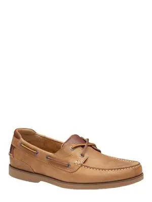 Johnston & Murphy Ventura Boat Shoe - Tan Full Grain