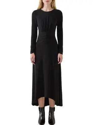 LK BENNETT Christie Ruched Maxi Dress - Black