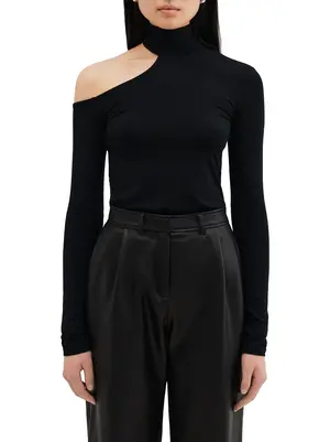 MARCELLA Elmhurst Cutout Long Sleeve Top - Black