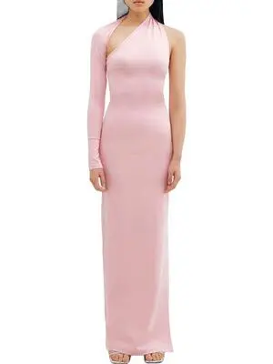 MARCELLA Milan One Shoulder Gown - Baby Pink