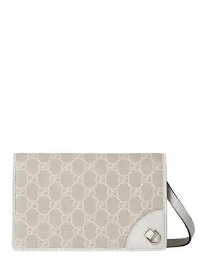 Gucci Gucci GG Emblem Wallet With Leather Strap White