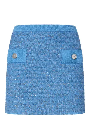 Pinko Tweed Mini Skirt - Blue
