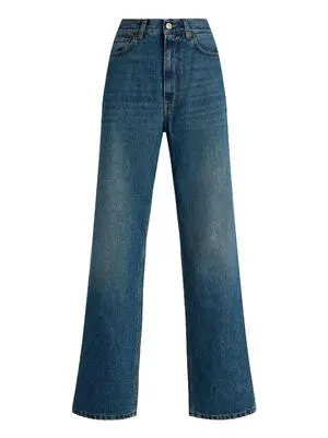 HOUSE OF DAGMAR High-Rise Wide-Leg Jeans