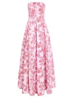EMILIA WICKSTEAD Auclair Strapless Floral Gown - Light Pink