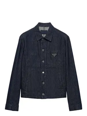 Prada Prada Chevron Denim Blouson Jacket Navy